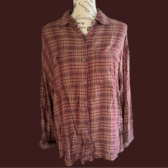 Max Studio | Tops | Max Studio Plaid Button Down Shirt Size Medium ...